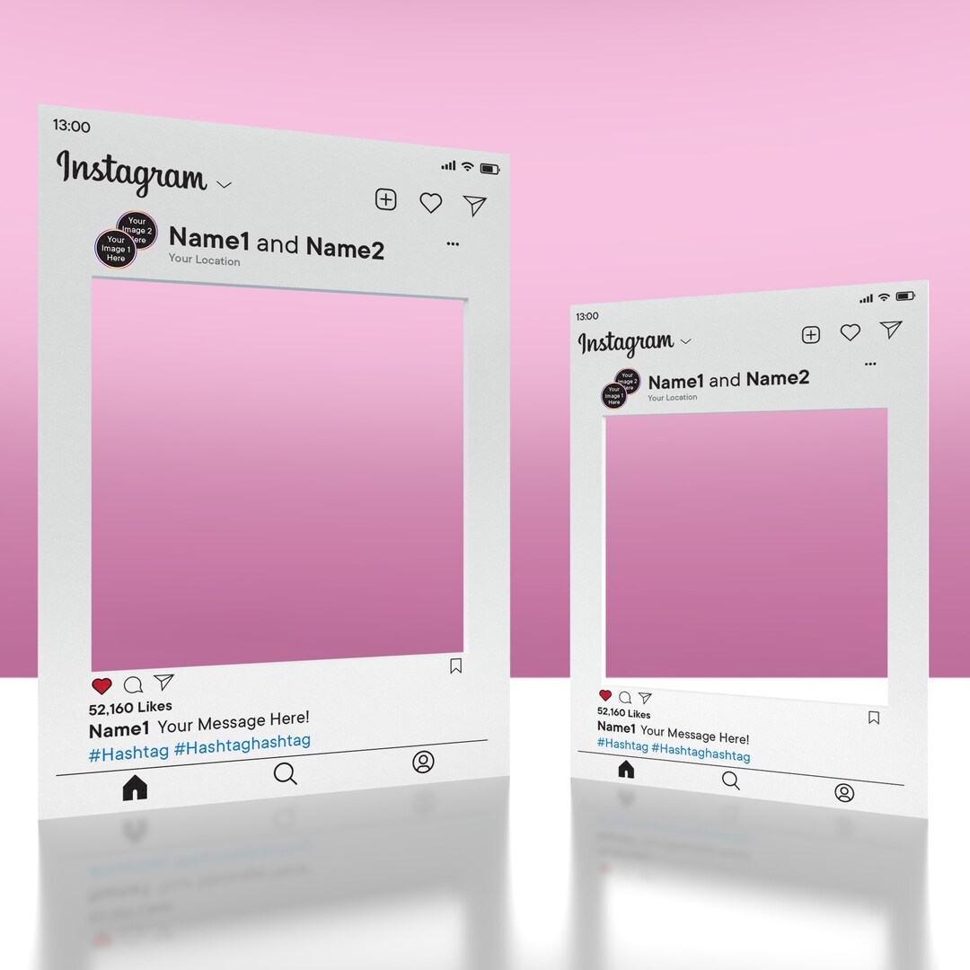 Customisable Social Media Selfie Frame Bespoke Instagram Collaboration