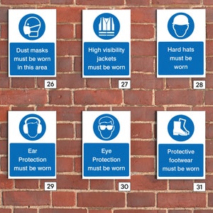 Construction Site Health and Safety Signs Metal / Plastic Boards ...