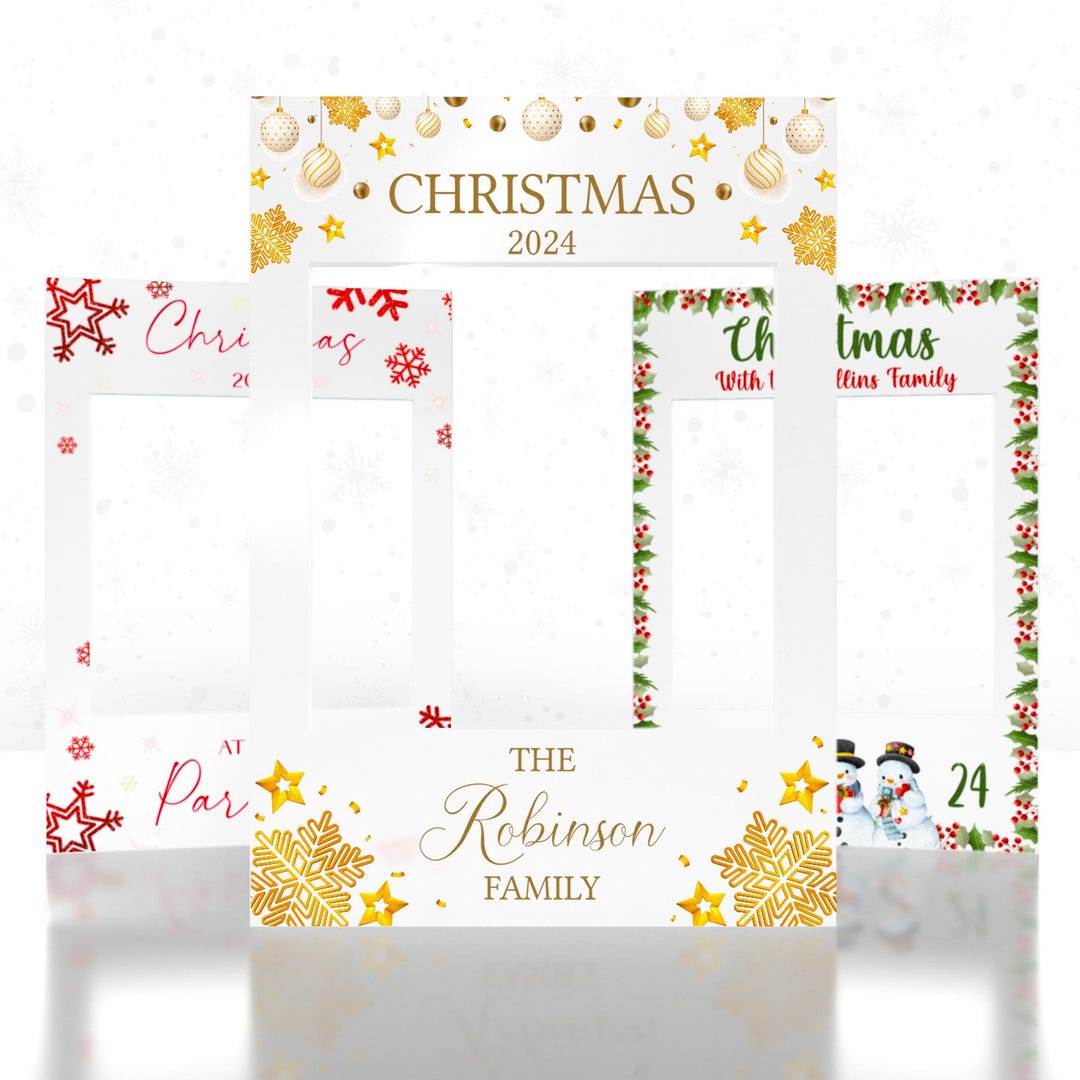 Customisable Christmas Selfie Frame Bespoke Personalised Party ...
