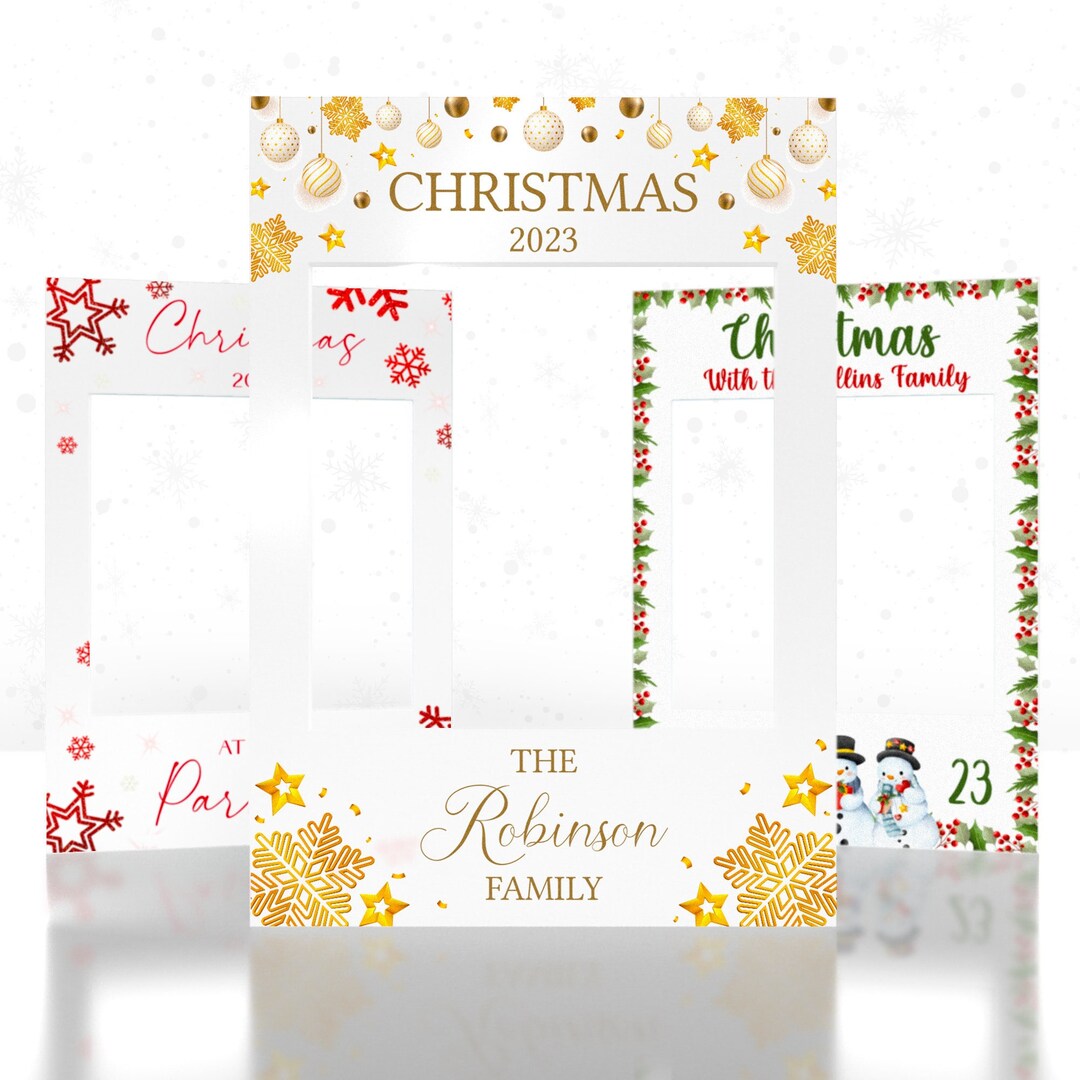 Customisable Christmas Selfie Frame Bespoke Personalised Party ...