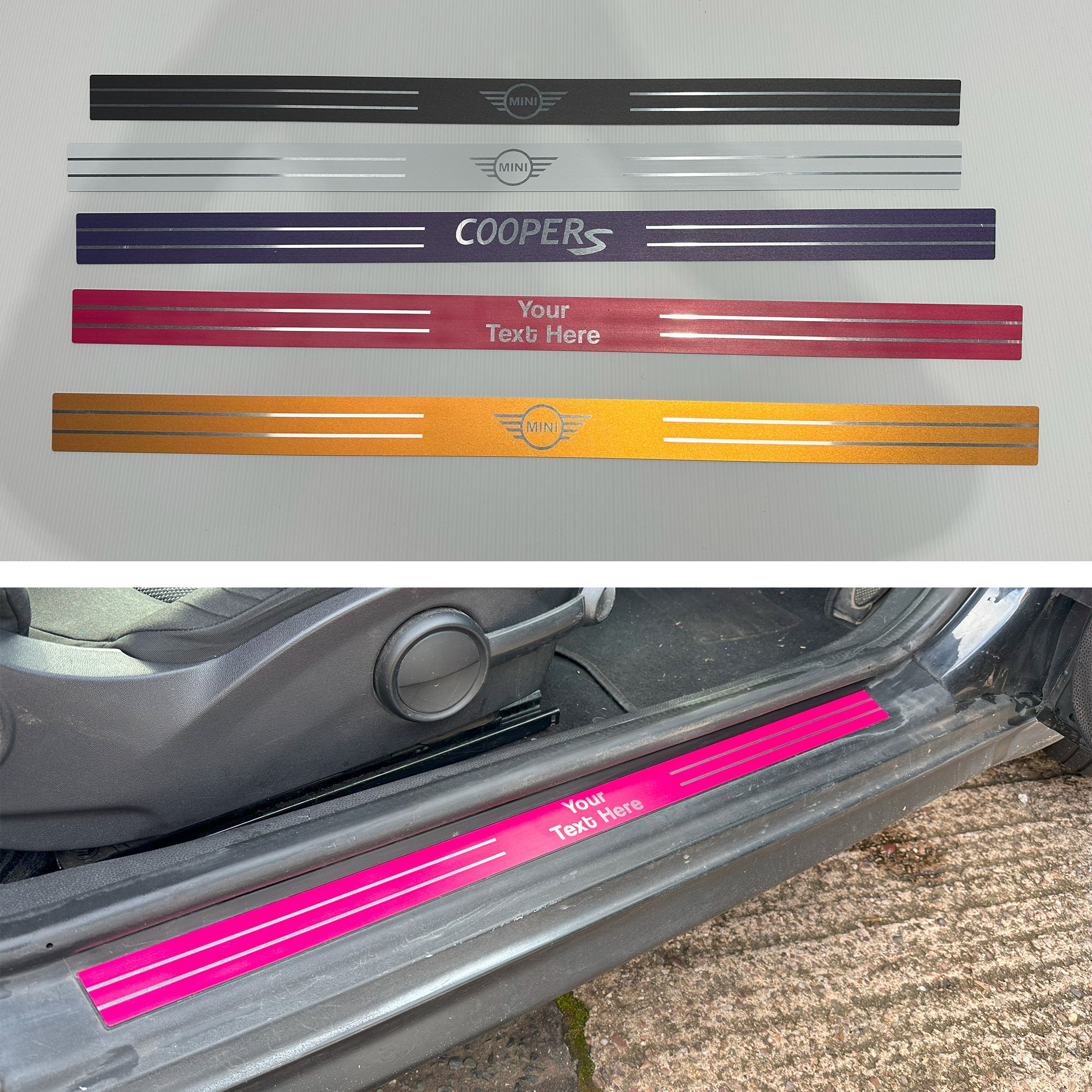 Custom Mini R56 Aluminium Door Sill Replacement Strip PAIR Etsy