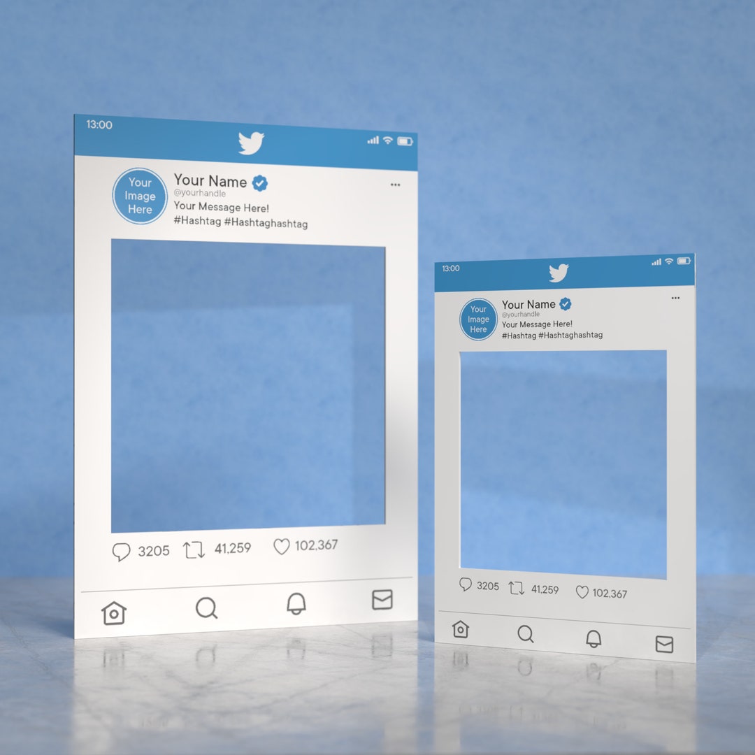 Customisable Social Media Selfie Frame Bespoke Twitter Effect