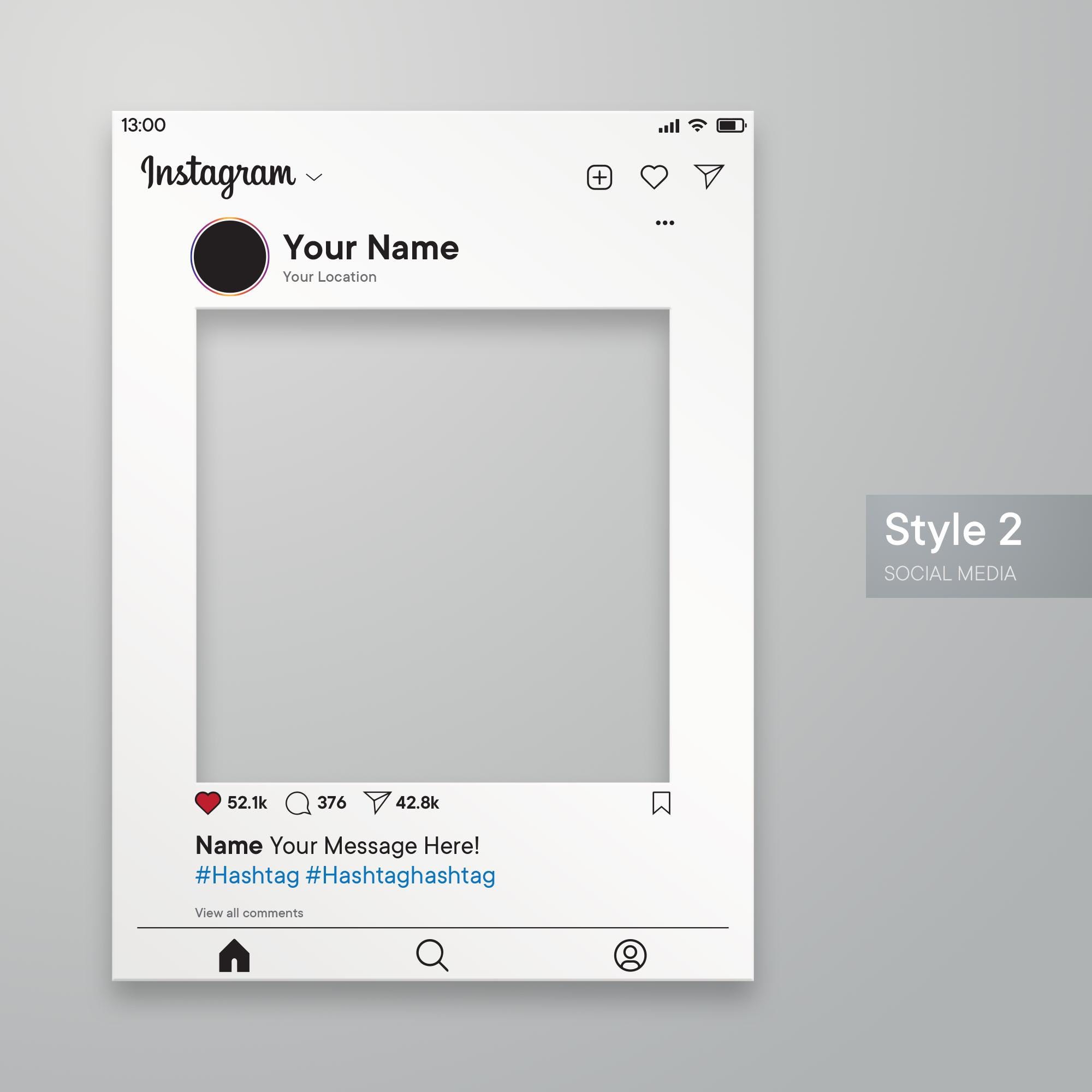 Customised Social Media Selfie Frame Bespoke Facebook Instagram Tiktok ...