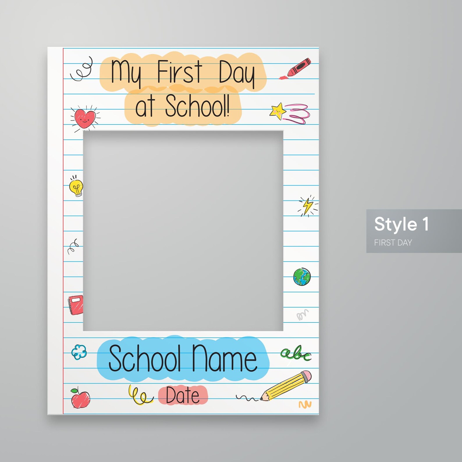 Customisable Selfie Frame Bespoke First Day of School Primary School ...