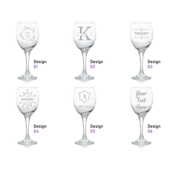 Personalised Wine Glass Engraved Custom Etched Bespoke Glass | Etsy