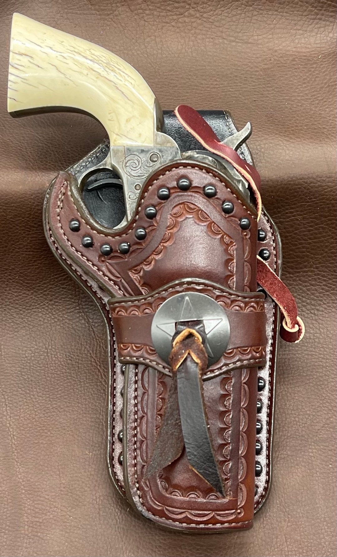 High Noon Western Holster for Colt SAA 4 3/4 With Old West Tooled ...
