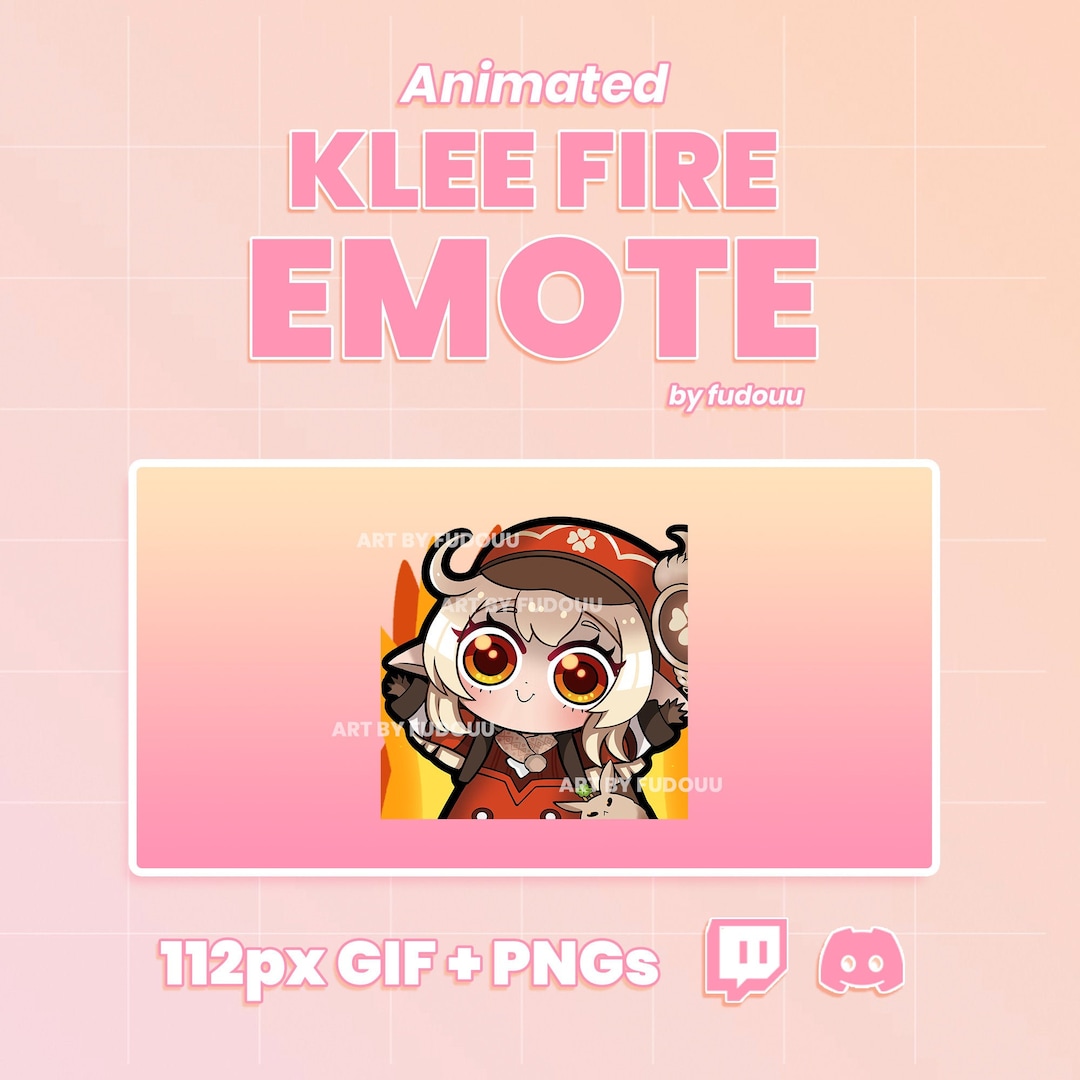 ANIMATED Klee Emote Genshin Impact Pre-made Emote Stream Emotes Digital ...
