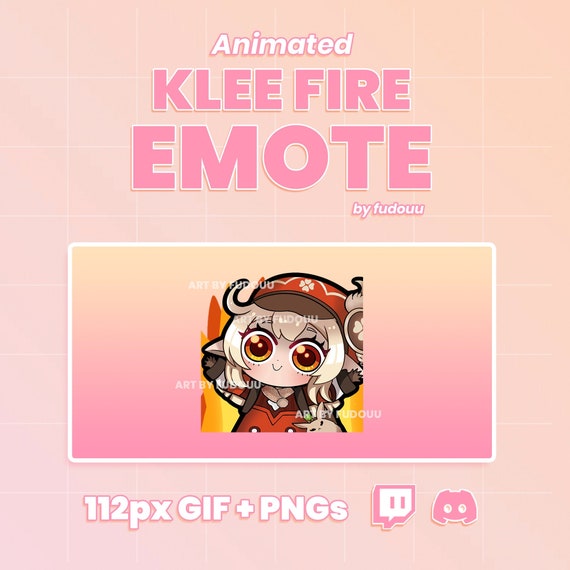 ANIMATED Klee Emote Genshin Impact Pre-made Emote Stream | Etsy