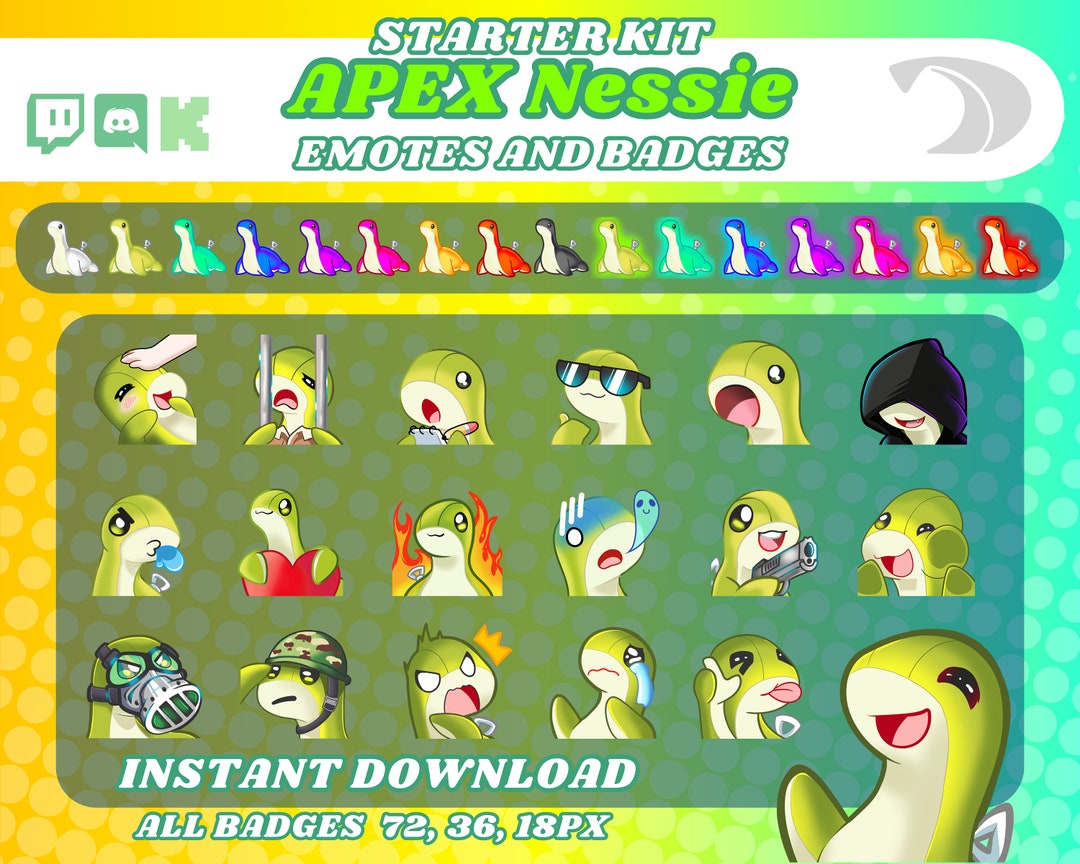 Affiliate Starter Kit Apex Nessie Emotes and Sub Badges for Twitch ...