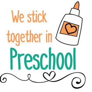 Teacher Shirt SVG, We Stick Together in Preschool, Teacher Team Shirt ...