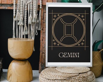 Gemini Zodiac Sign 8 X 10 Inch Instant Digital Download Printable Wall ...