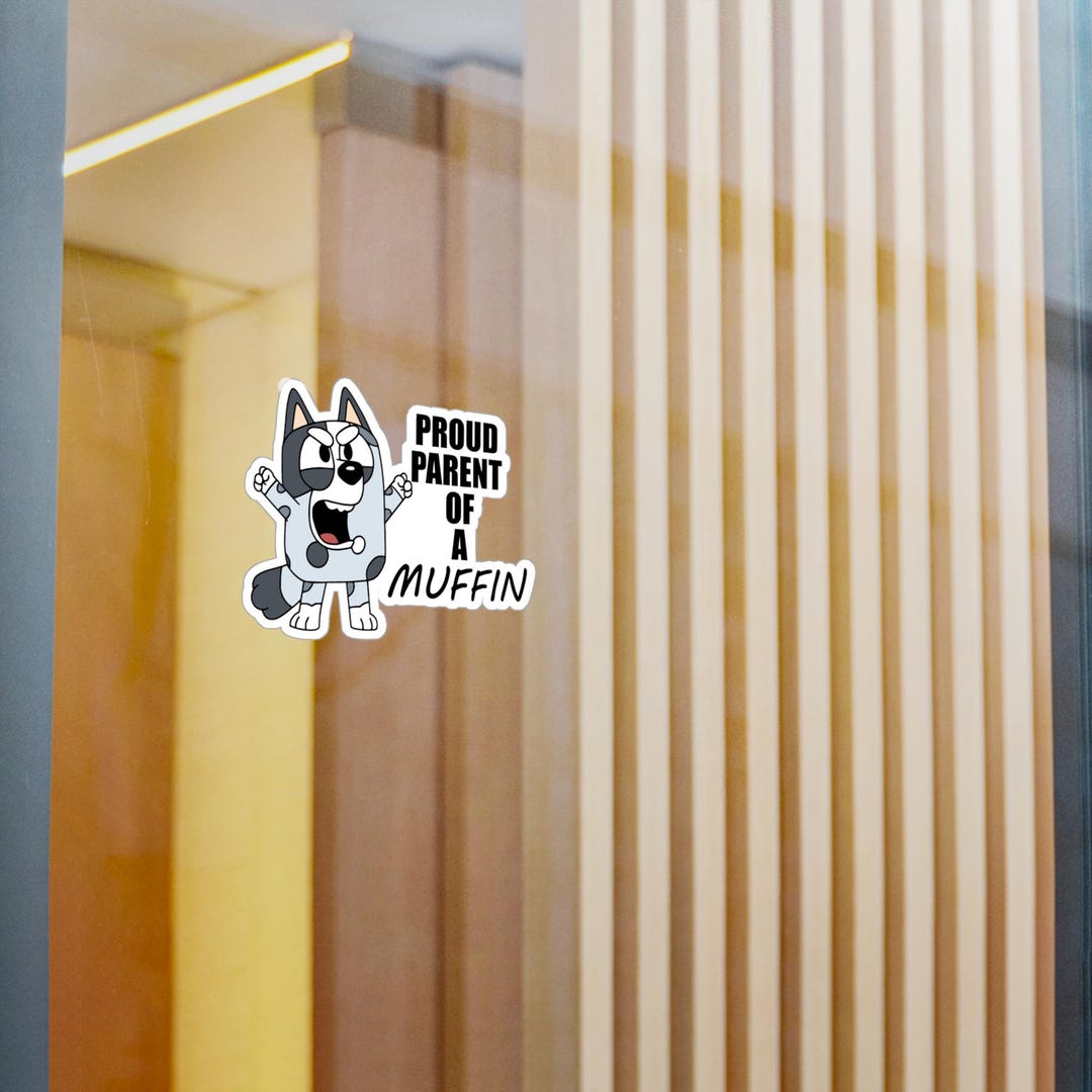 Vinyl Decal Stickers, Bluey Cartoon Angry Muffin Design, Water Bottle ...