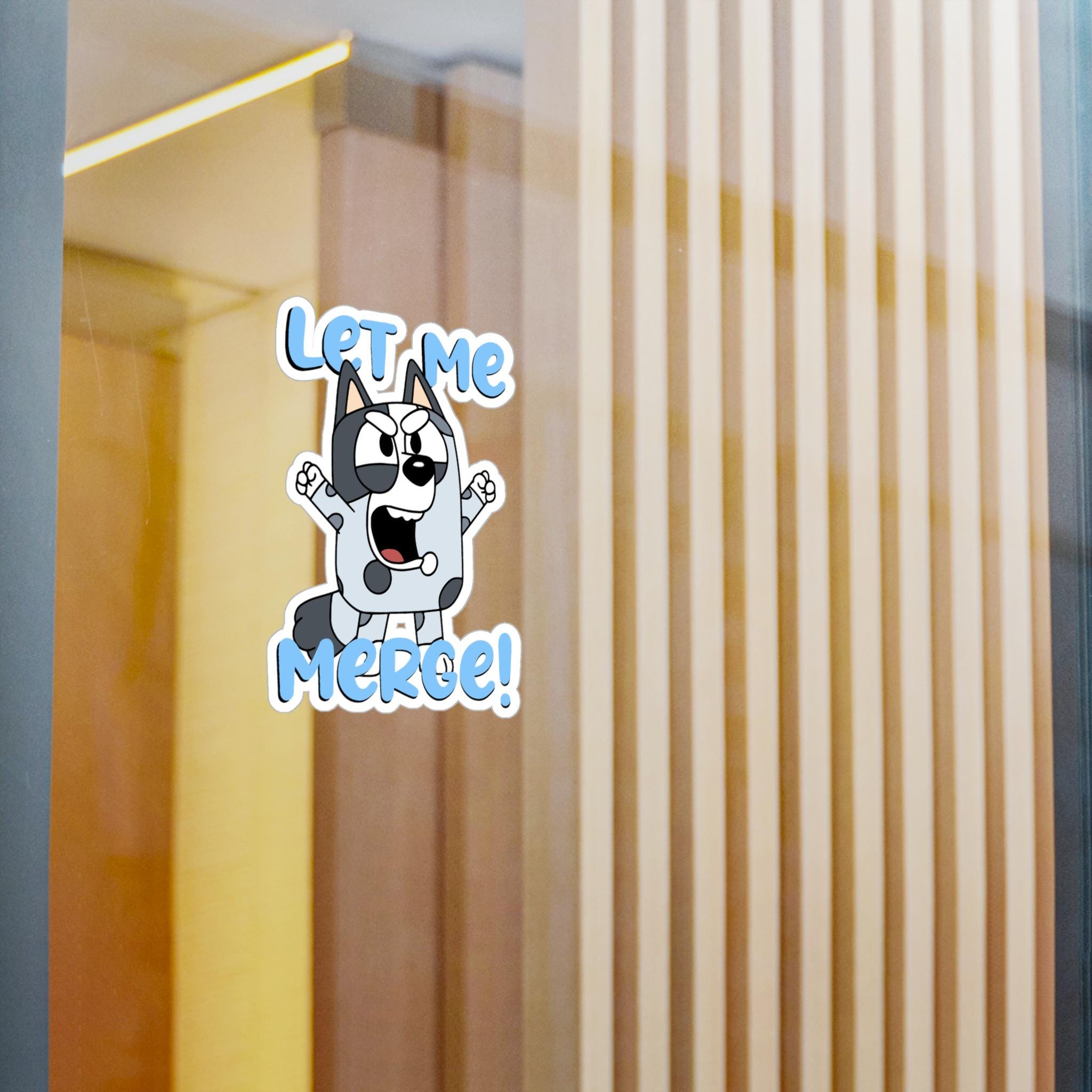 Vinyl Decal, Bluey Cartoon Car Sticker, Angry Muffin Let Me Merge ...