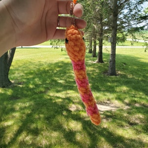 READY TO SHIP | Crochet Snake Keychain | Handmade Snake Keychain - Etsy