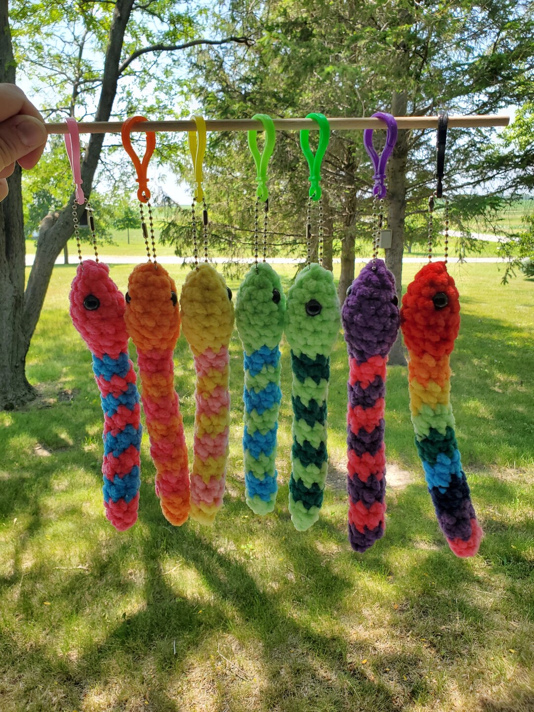 READY TO SHIP | Crochet Snake Keychain | Handmade Snake Keychain - Etsy