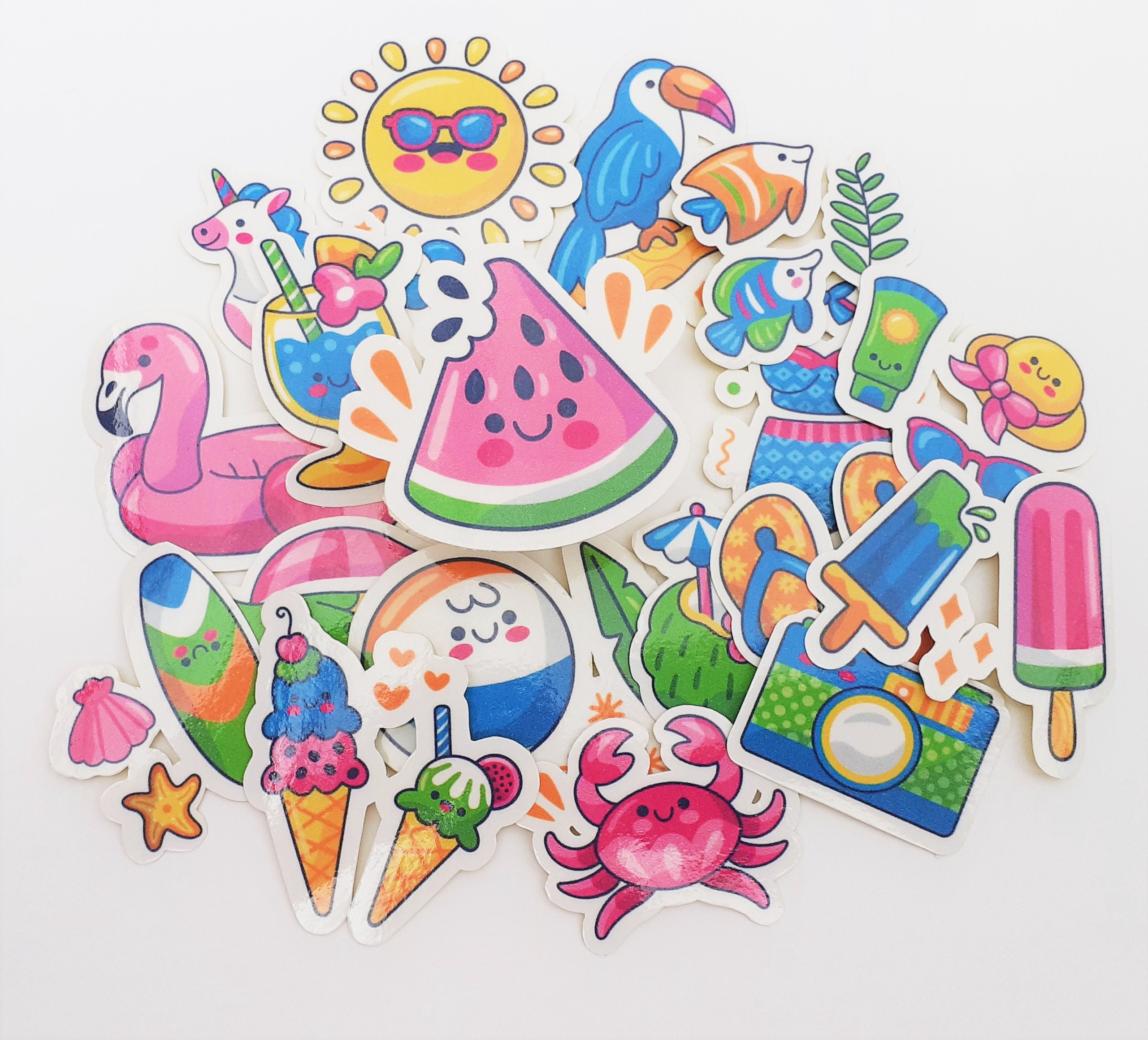 Waterproof fun Beach Party 18 sticker packs for | Etsy