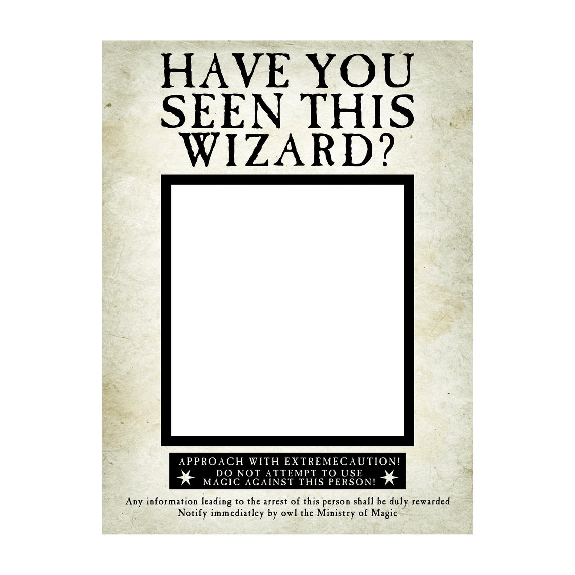 Wizard Wanted Poster Photo Booth Prop: Halloween Party (digital ...
