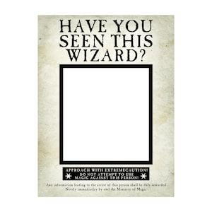 Wizard Wanted Poster Photo Booth Prop: Halloween Party (digital ...