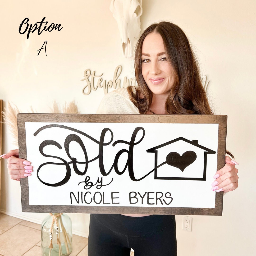 Real Estate House Sold Sign, Realtor Sign, Realtor Gift, Homeowner Sign ...