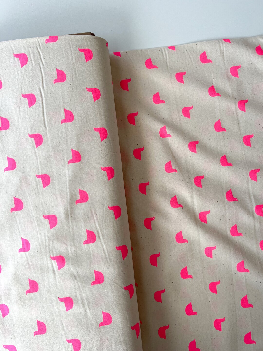 Quackers in Neon Pink Unbleached Fabric Cotton and Steel - Etsy