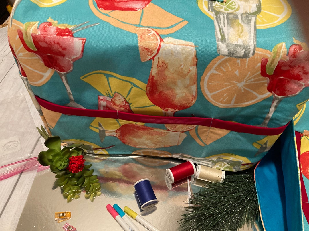 Sewing Machine Dust Cover With 5 Storage Pockets - Day Break: Red ...