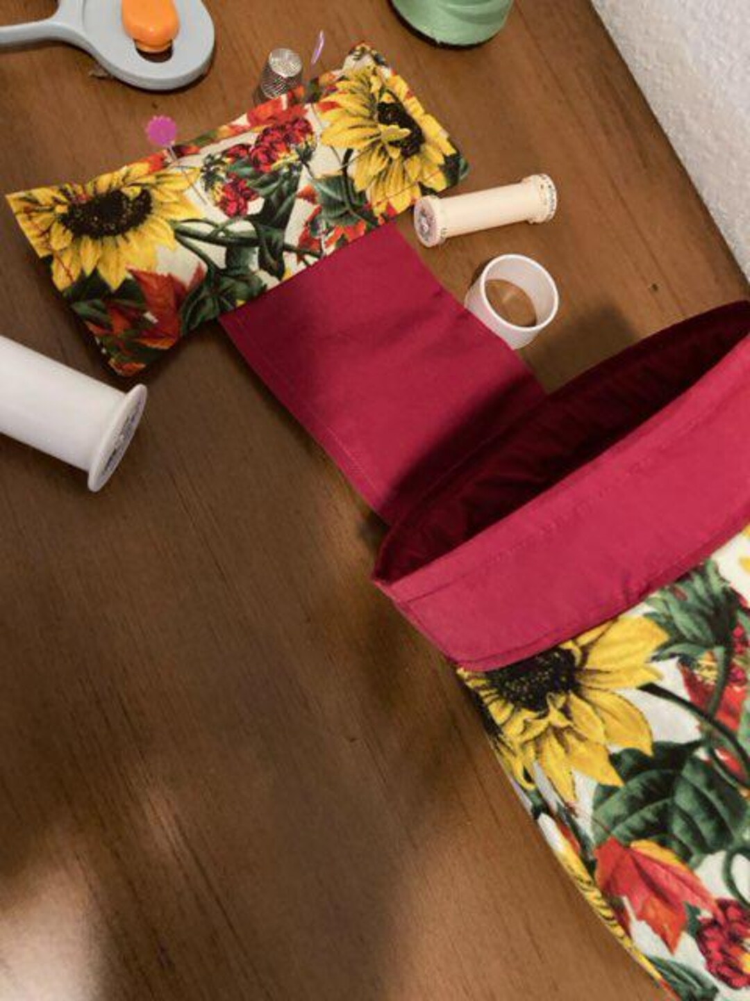 Thread Catcher and Pin Cushion, Scrap Holder With Lining for Sewing ...