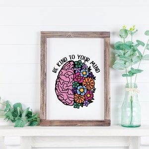 Be Kind to Your Mind Wall Art, Kindness Prints, Be Kind Decor, Be Kind ...