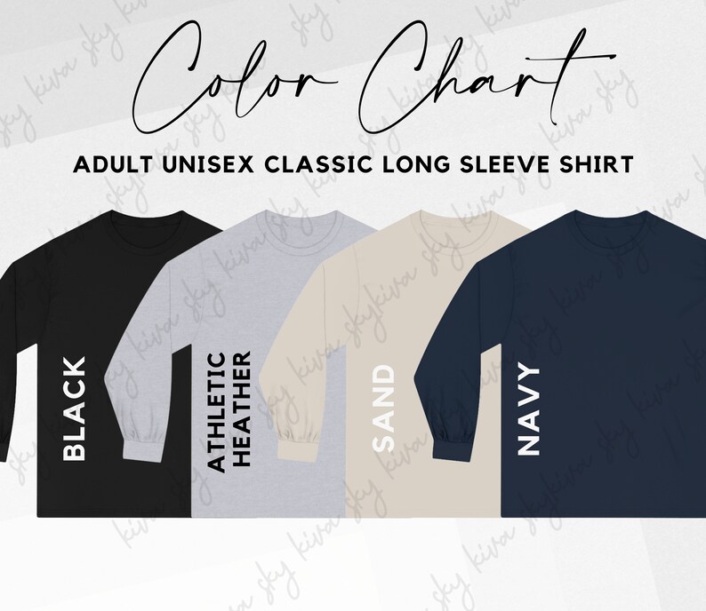 American Apparel 1301 Color Chart Long Sleeve Color Chart - Etsy