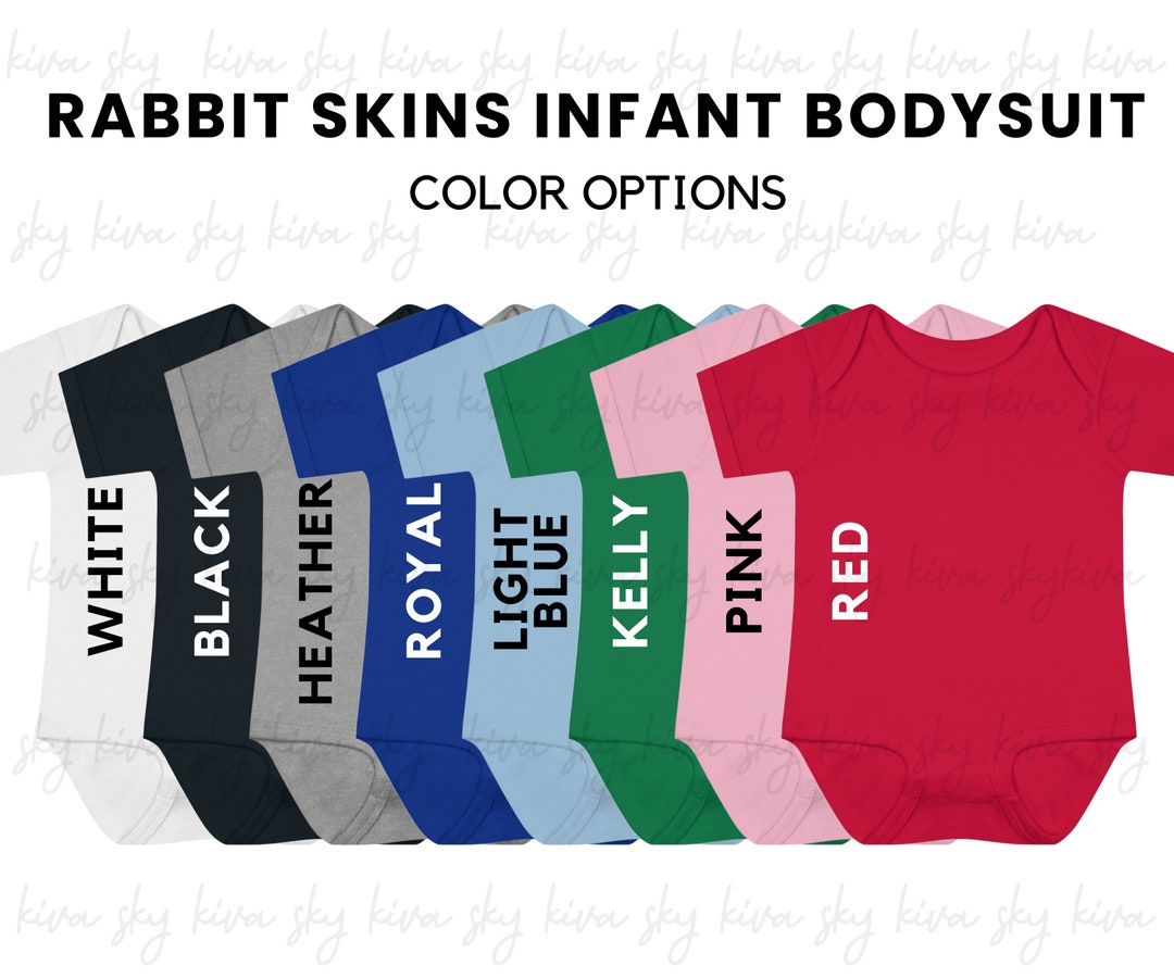 Rabbit Skins 4424 Color Chart, 4424 Mockup, Infant Body Suit Colors ...