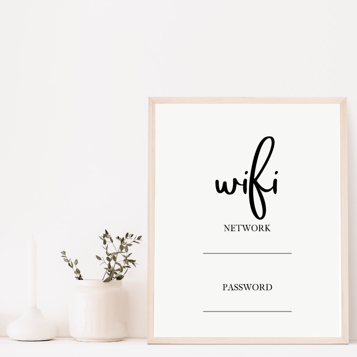 Wifi Network and Password Sign, Welcome Guest Wifi Sign, Wifi Password ...
