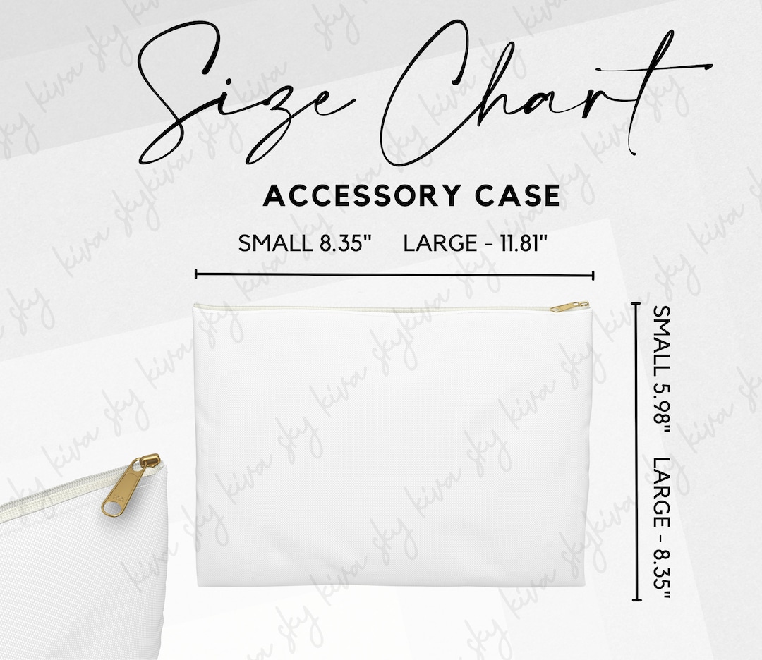 Cosmetic Case Size Chart, Cosmetic Bag Mockup, Accessory Pouch From ...