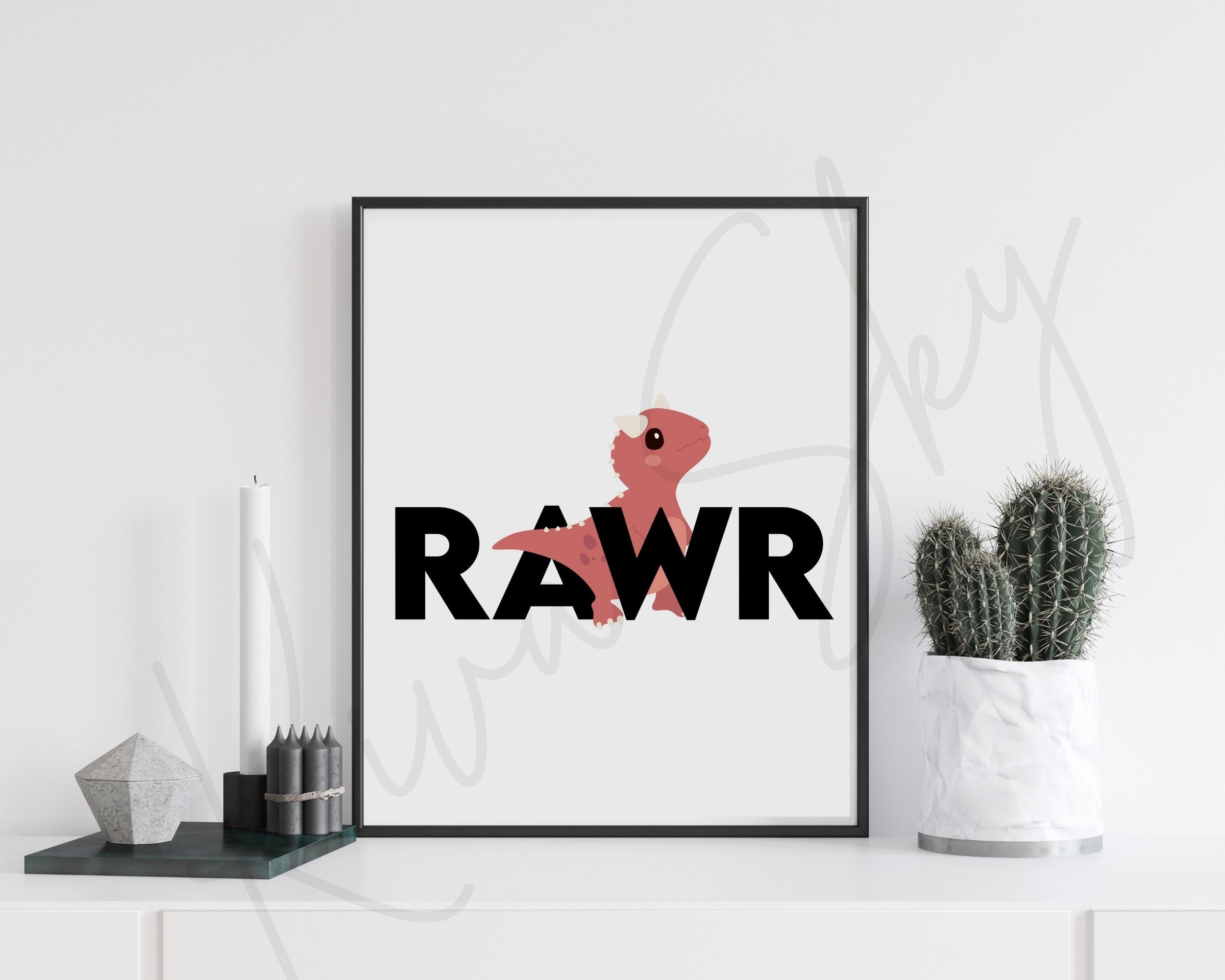 Printable Dinosaur Rawr Sign for Kids Room Decor Boys Room - Etsy