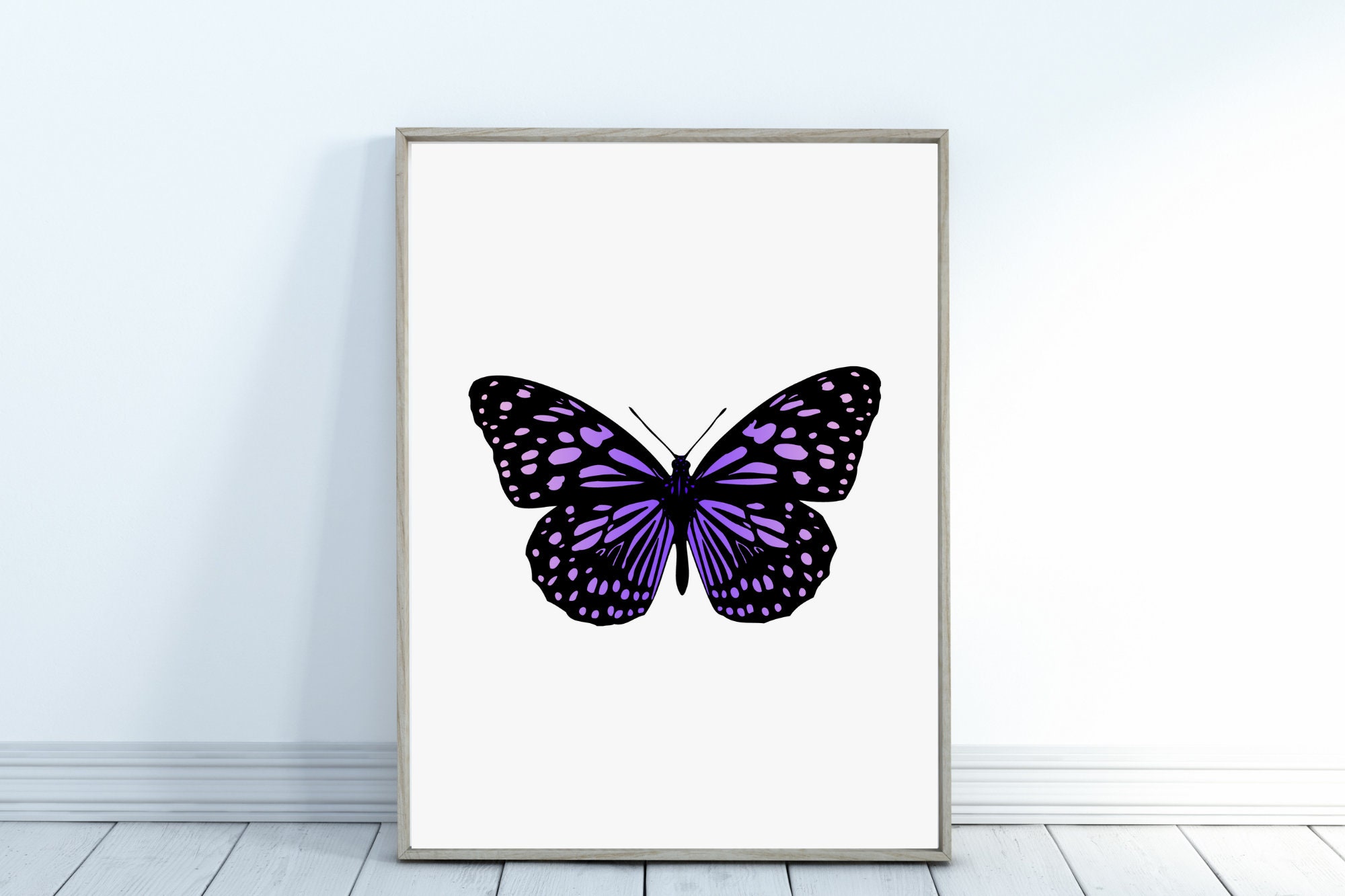 Purple Butterfly Print, Butterfly Wall Art, Butterfly Nursery Art ...