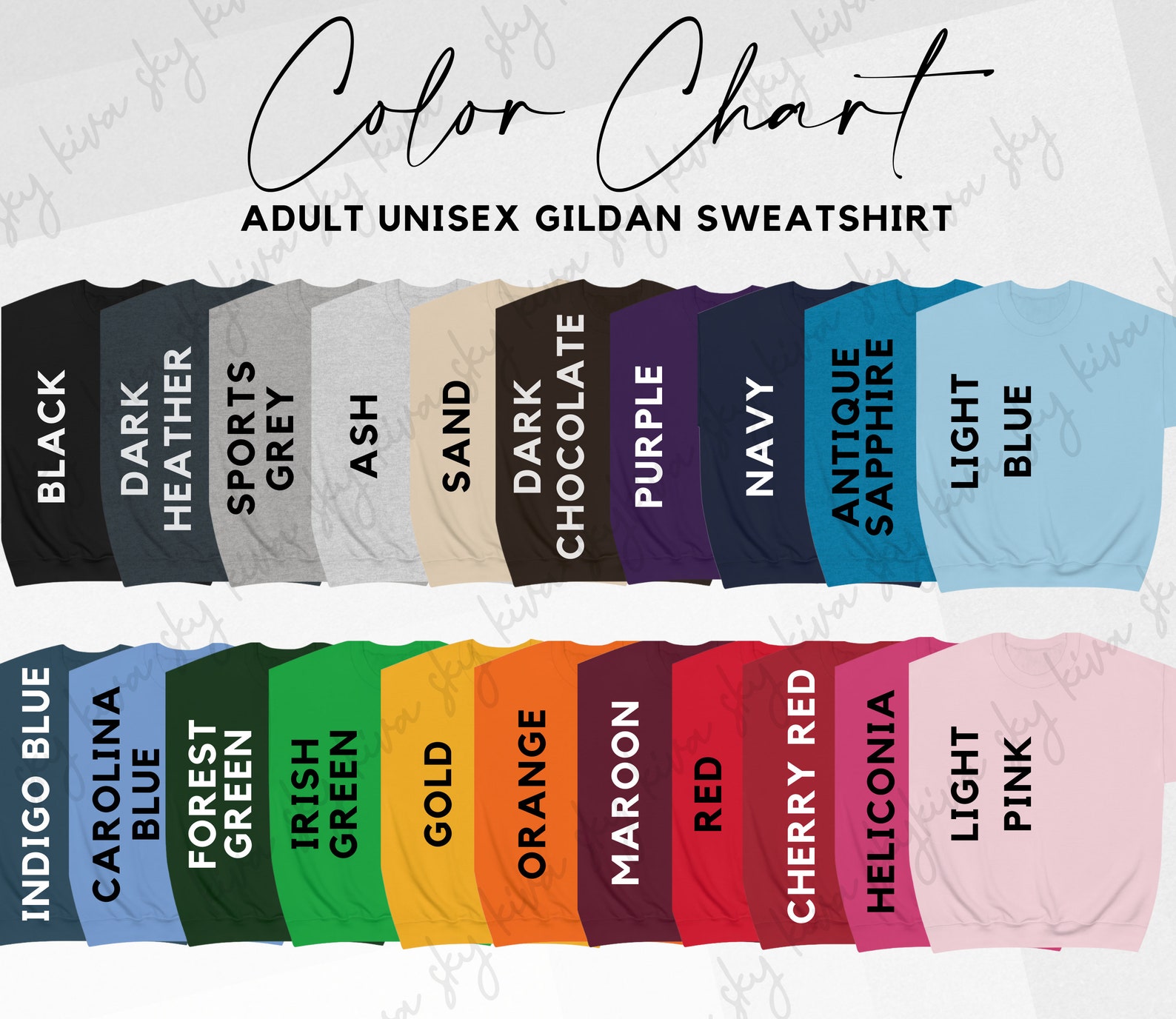 Gildan Color Chart, Gildan Sweatshirt Mock Up, Gildan Unisex Sweatshirt ...