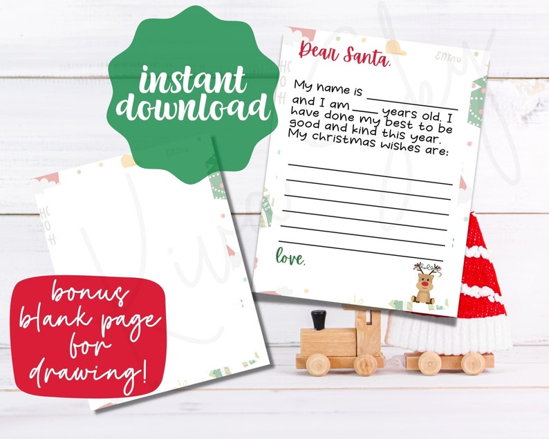 Letter to Santa Printable Dear Santa Letter Christmas Kids - Etsy