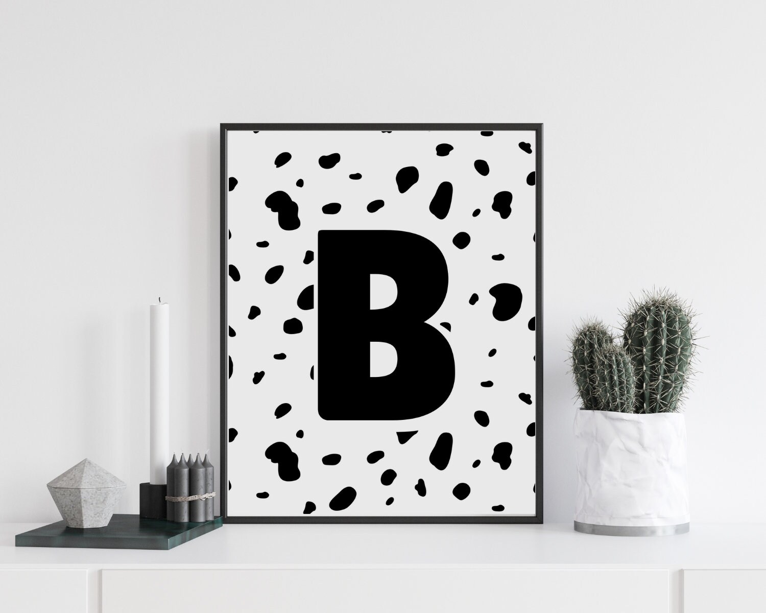 Nursery Alphabet Letter B Dalmatian Print, Nursery Kids Letters Print ...