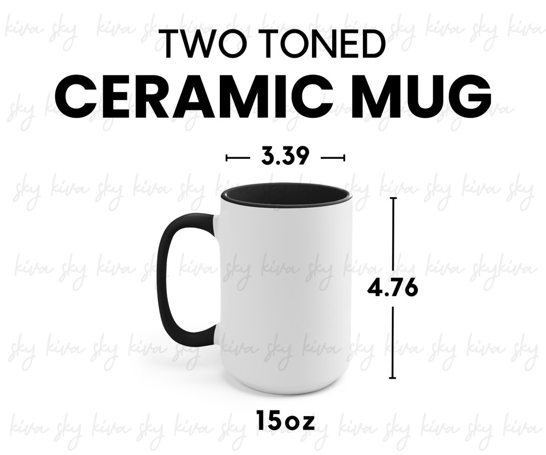 Mug Size Chart, Two Tone Coffee Mug Size Chart, Coffee Cup Mock Up, Two ...