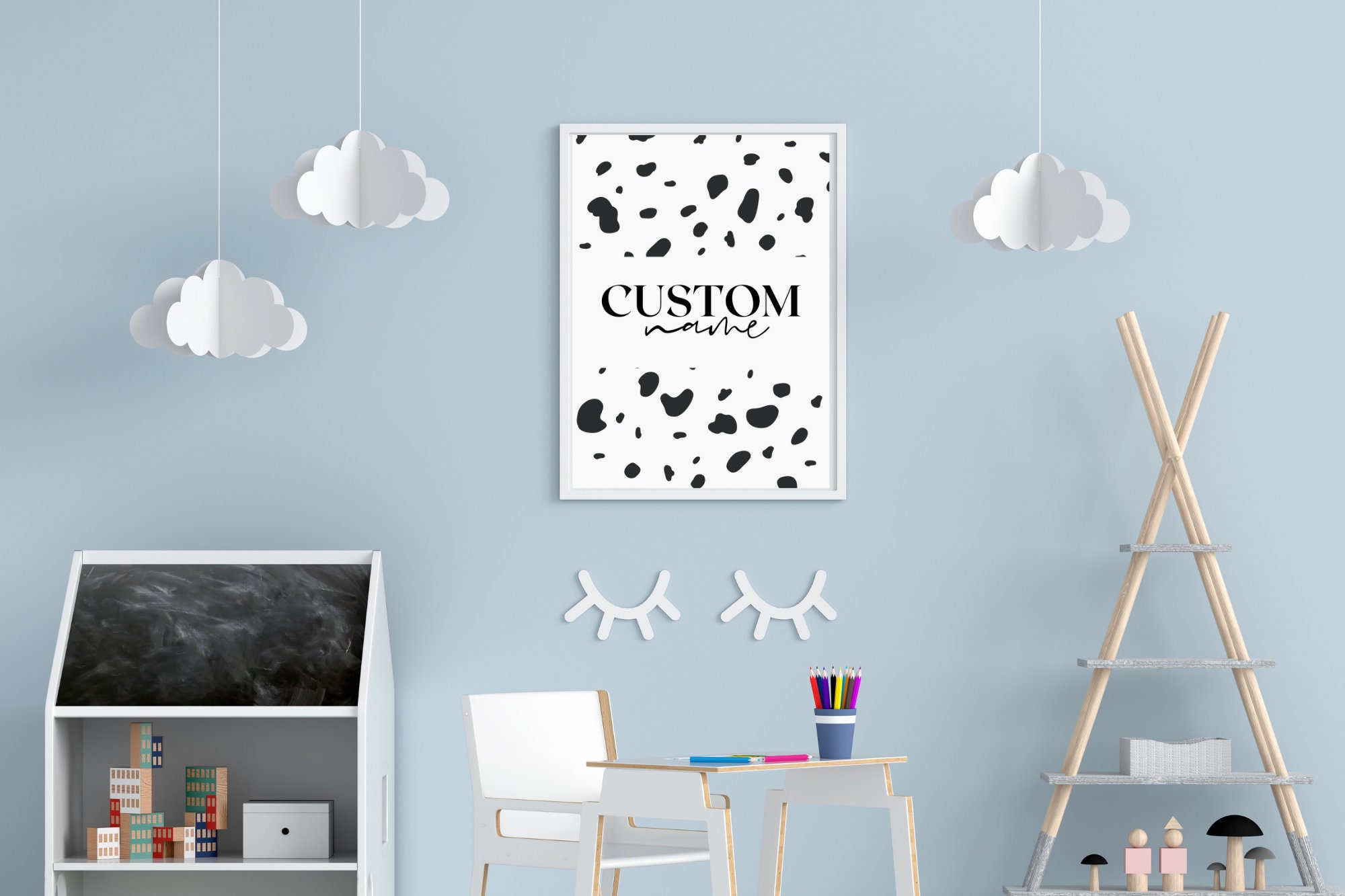 Custom Name Dalmatian Nursery Print / Kids Name Dalmatian - Etsy