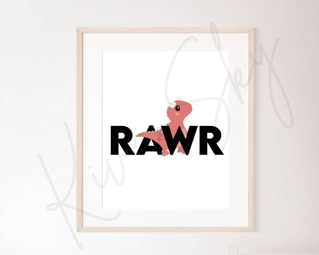 Printable Dinosaur Rawr Sign for Kids Room Decor, Boys Room Dinosaur ...