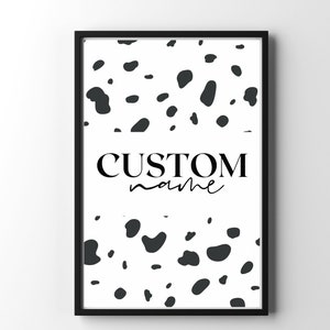 Custom Name Dalmatian Nursery Print / Kids Name Dalmatian Prints ...