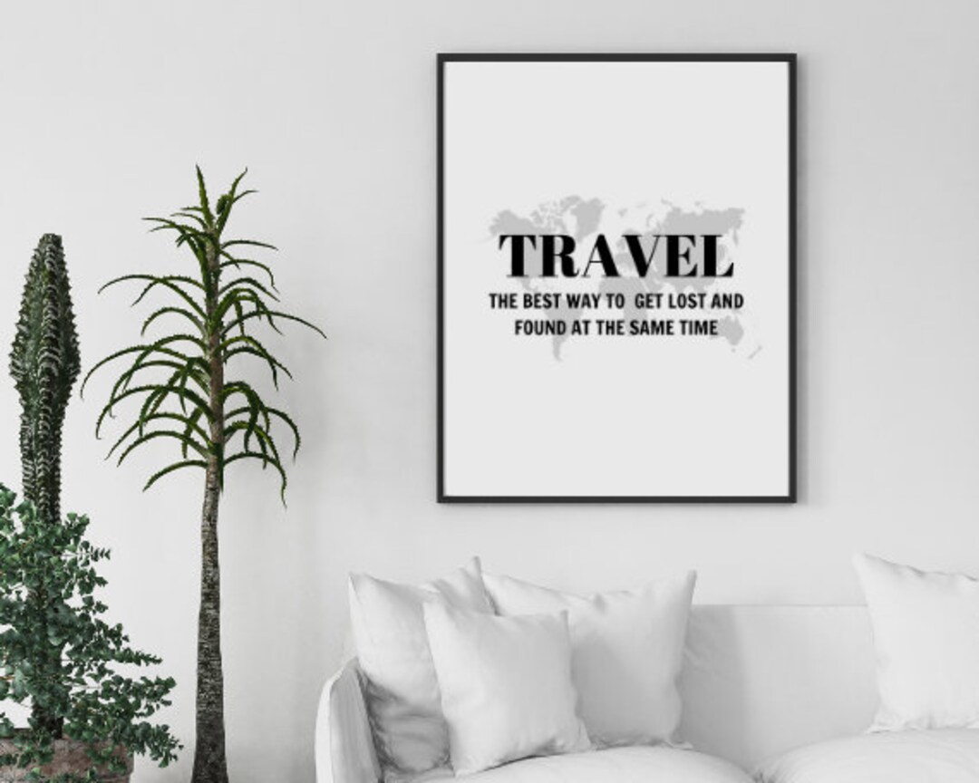 Fernweh Definition Druck, die Welt bereisen Wandkunst, Welt Karte Druck ...