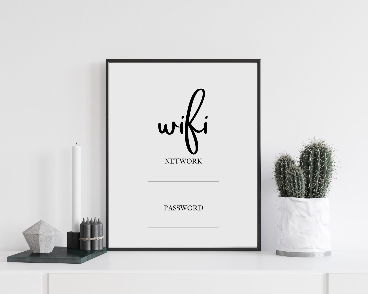 Wifi Network and Password Sign, Welcome Guest Wifi Sign, Wifi Password ...