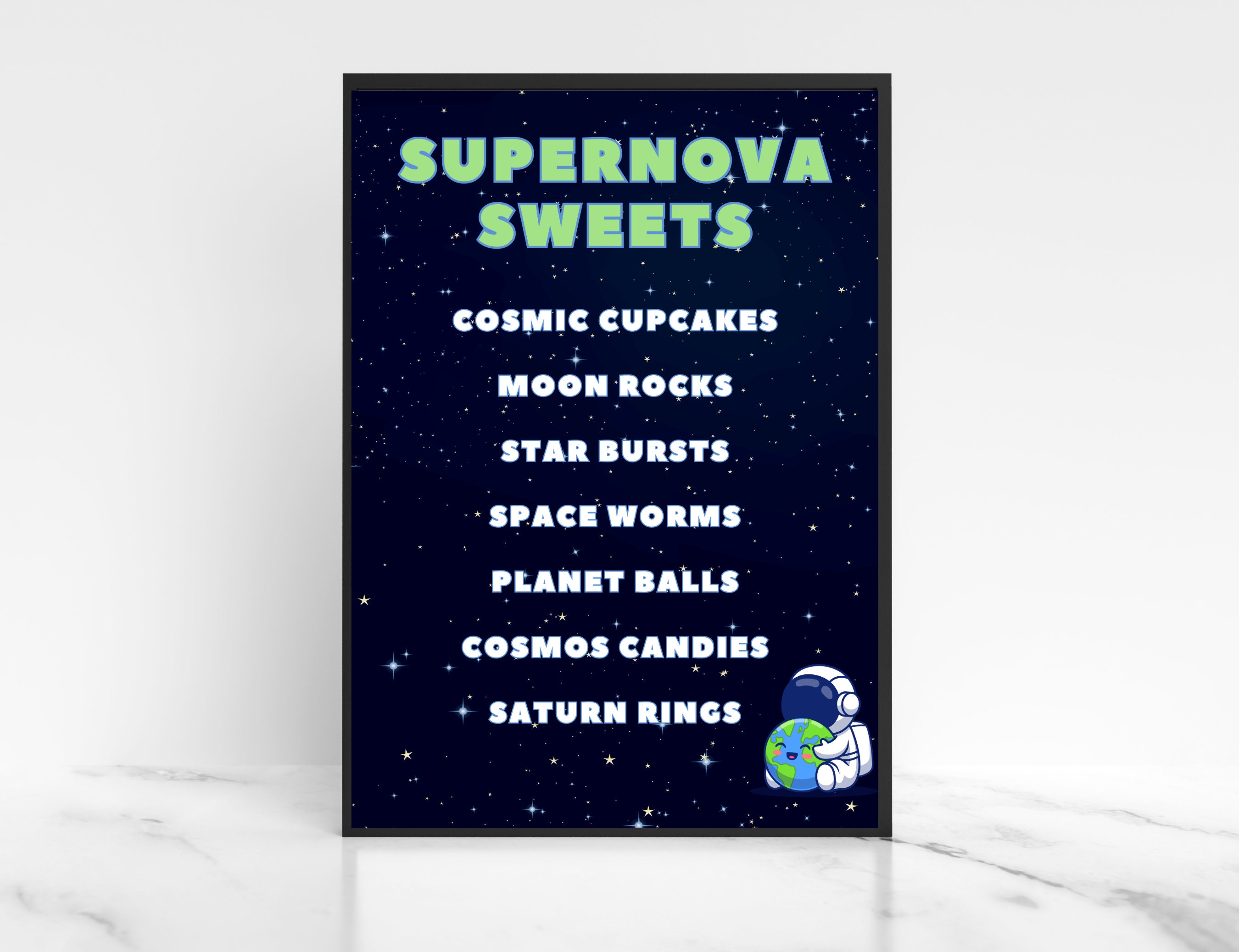 EDITABLE Space Food Labels, Outer Space Party Decor, Birthday Menu ...