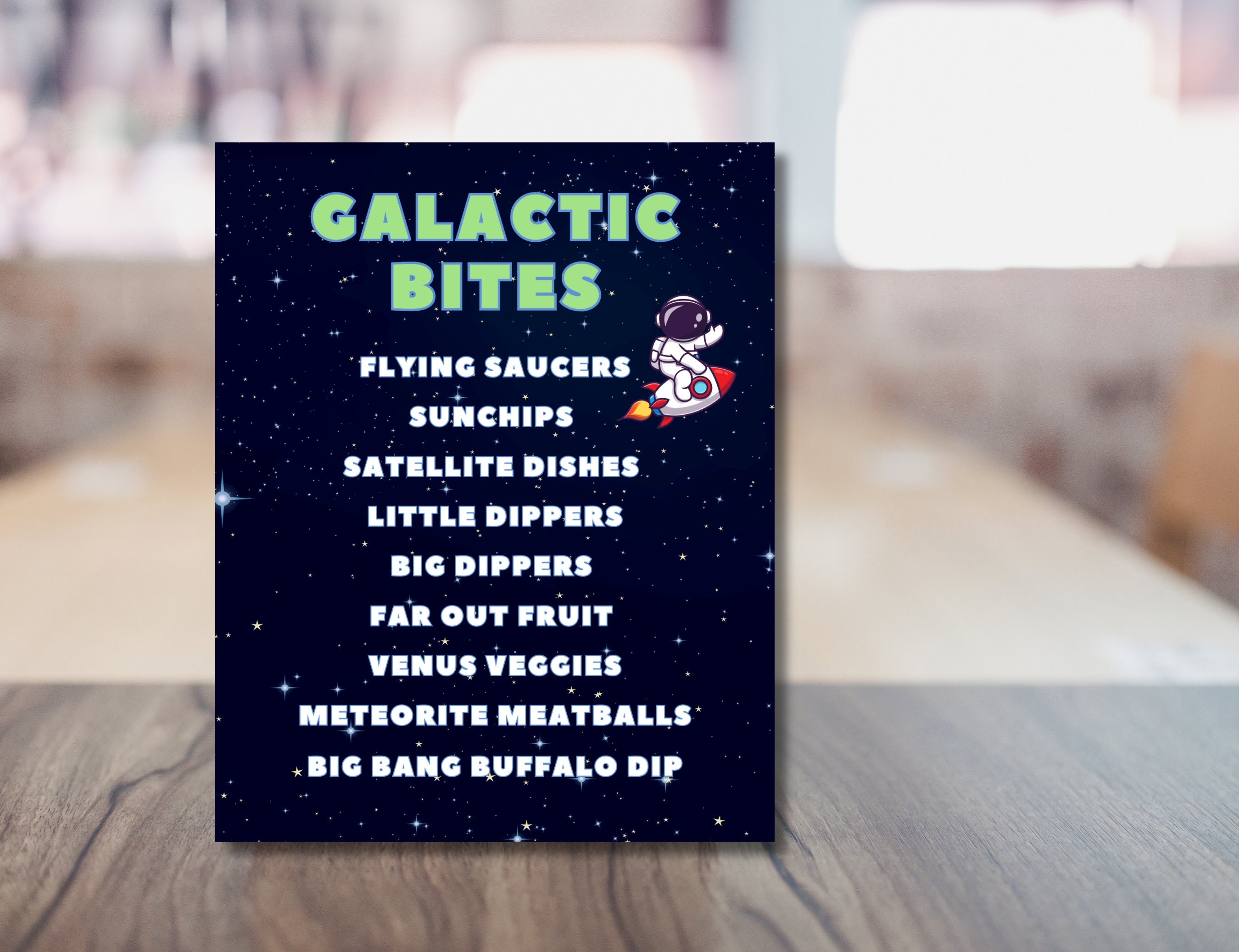 EDITABLE Space Food Labels, Outer Space Party Decor, Birthday Menu ...