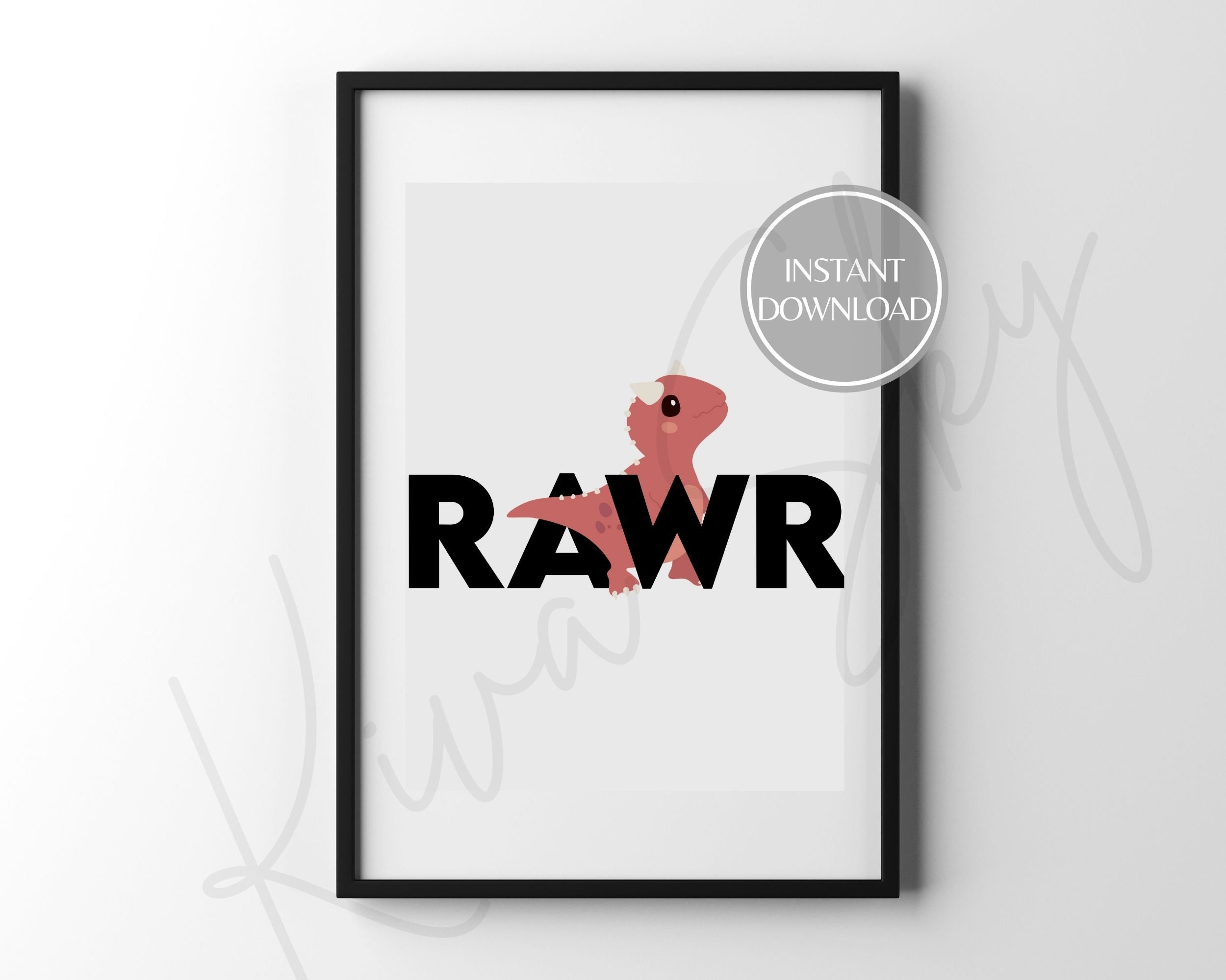 Printable Dinosaur Rawr Sign for Kids Room Decor Boys Room - Etsy