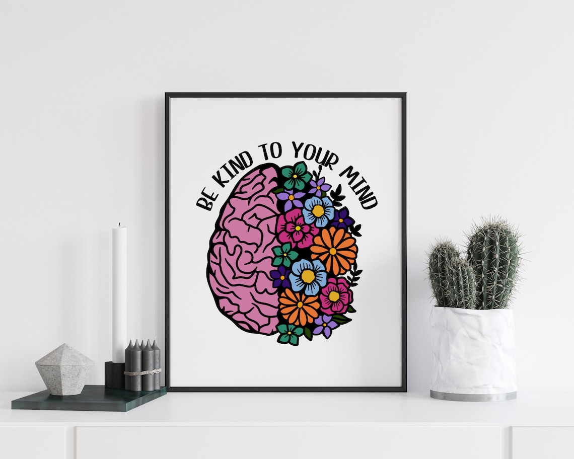 Be Kind to Your Mind Wall Art, Kindness Prints, Be Kind Decor, Be Kind ...