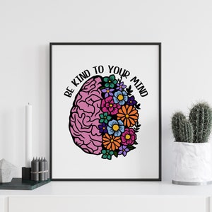 Be Kind to Your Mind Wall Art, Kindness Prints, Be Kind Decor, Be Kind ...