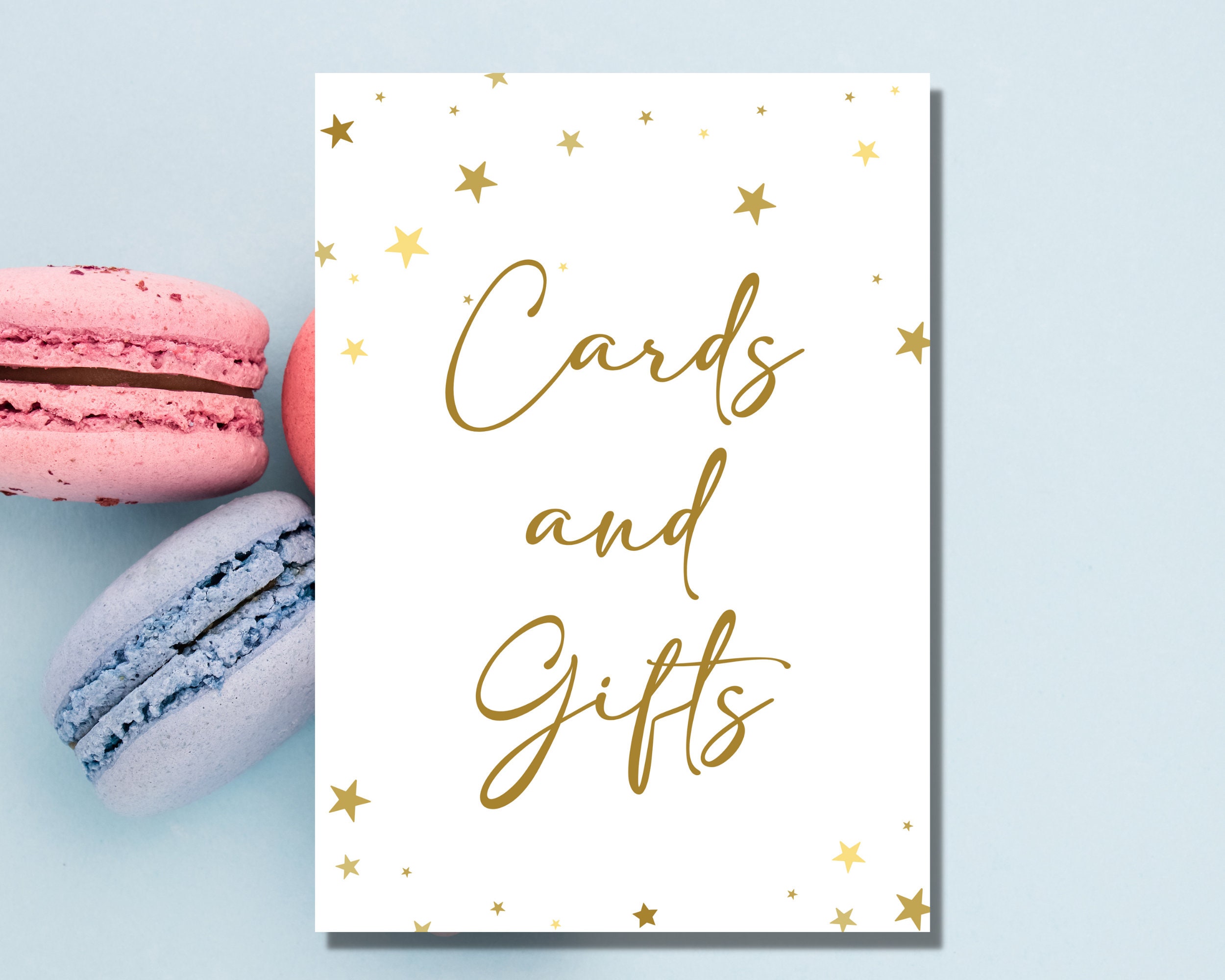 Moon and Stars Gift & Cards Sign, Stars Moon Baby Shower Sign, Twinkle ...