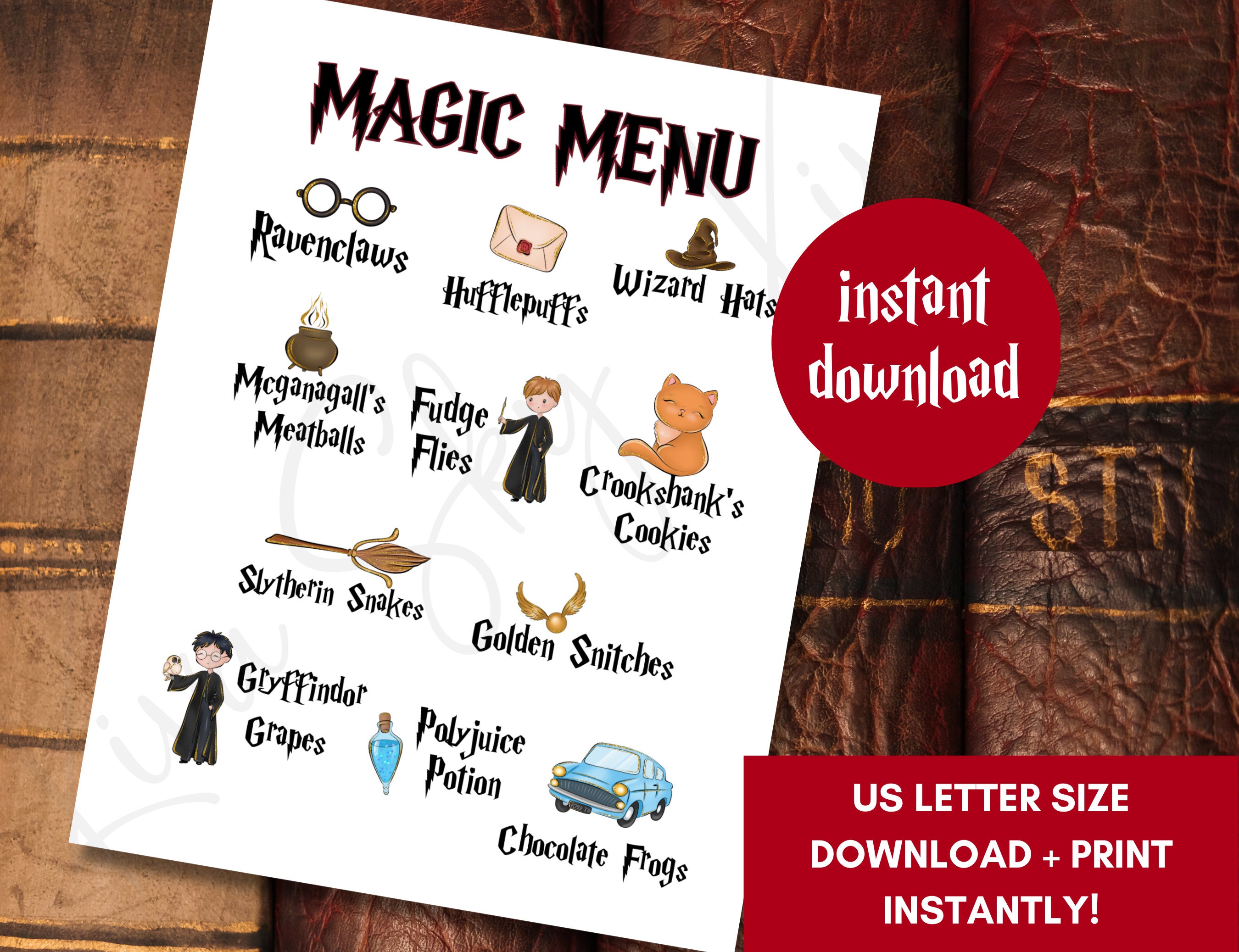 Wizard Birthday Party Menu, Magic Menu, Witches Food Menu, Wizard ...