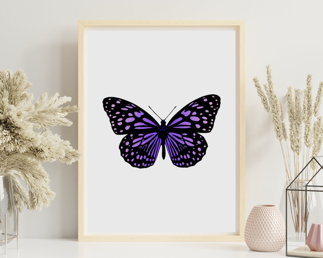 Purple Butterfly Print, Butterfly Wall Art, Butterfly Nursery Art ...